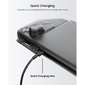 tomtoc Armor Case for Steam Deck/OLED, Steam Deck Hard Shell, Slim Portable Travel Carry Case, Shock-proof, Charging Convenience, with Military Grade Protection, Protective Cover