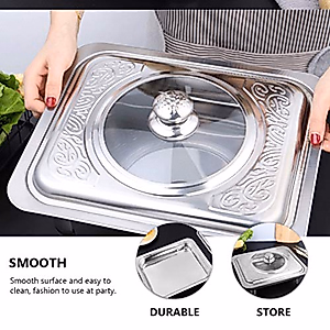 Cold Food Buffet Buffet Food Warmer Thickened Stainless Steel Chafing Dish with Lid Temperature Maintenance Food Holder Warmer Tray for Catering Buffet Kitchen Party Dining Buffet Server