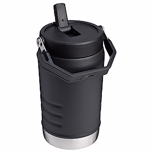 Stanley IceFlow 2.0 Flip Straw Jug with Handle 40 oz | Twist On Lid and Flip Up Straw | Leakproof for Travel and Sports | Insulated Stainless Steel | BPA-Free | Black 2.0