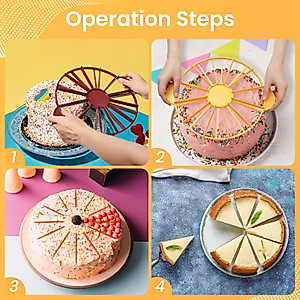 SDUSEIO Cake Portion Marker Cake Cutter Slicer Cheesecake Cutter for Even Slices,Round 10/12 Piece Double Sided Cake Portion Marker Cake Divider Baking Tool for 10 Inch Diameter,Coffee