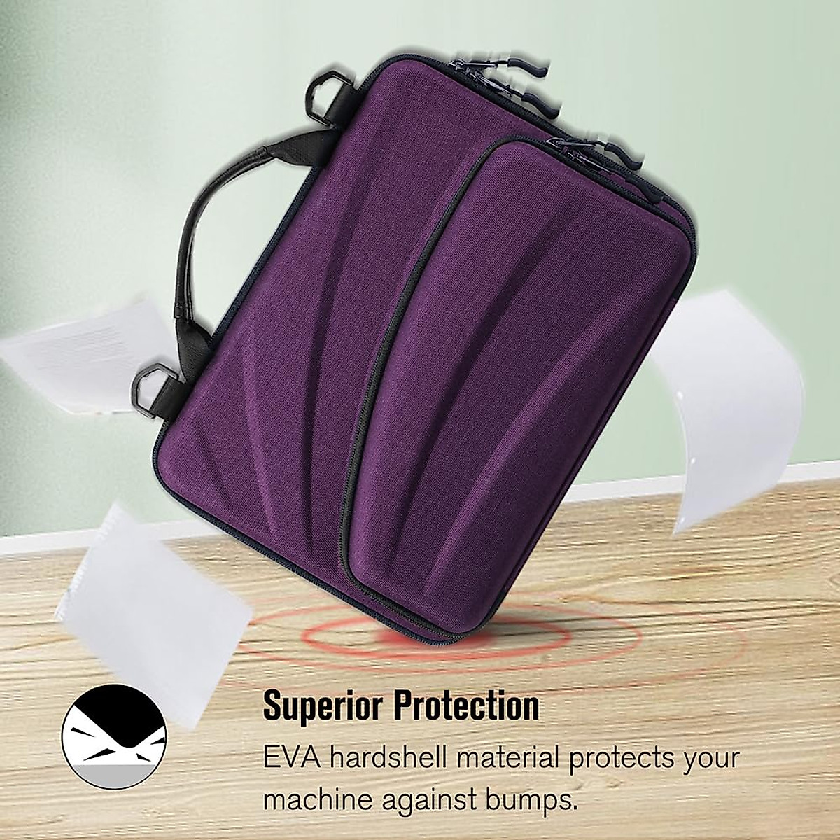 FINPAC 11-11.6 Inch Chromebook Sleeve Case - Protective Briefcase Shoulder Bag with Accessory Pouch for Up to 11.6" Laptop Notebook Ultrabook, Purple