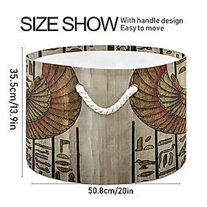 Ancient Egyptian Kids Toy Storage Basket Storage Bin Box Laundry Basket for Home Decor, Pet Toy, Blankets