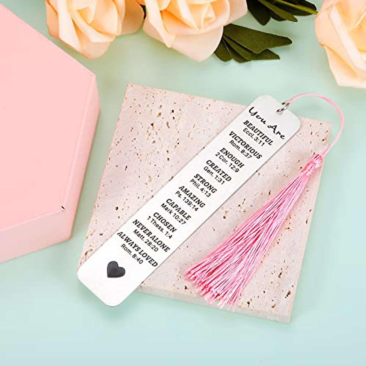 Inspirational Christian Bookmark Gifts for Women Christmas Stocking Stuffers Bible Verse Christian Gift for Book Lovers Girls Daughter Birthday You are Beautiful Friends Religious Church Bulk Gifts