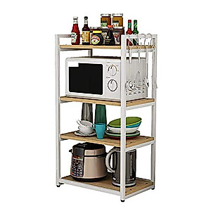 JF-XUAN Kitchen Shelf Microwave Oven Rack 4-layer Kitchen Storage Rack Large Capacity Oven Microwave Oven Rice Cooker Oven Storage Rack Metal Multi-function Open Shelves Large Microwave Oven Rack