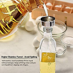 BAKHUK 4 Pack 17oz Glass Olive Oil Dispenser Bottles 500ml Clear Vinegar Cruet with Pourers and Funnel for Kitchen