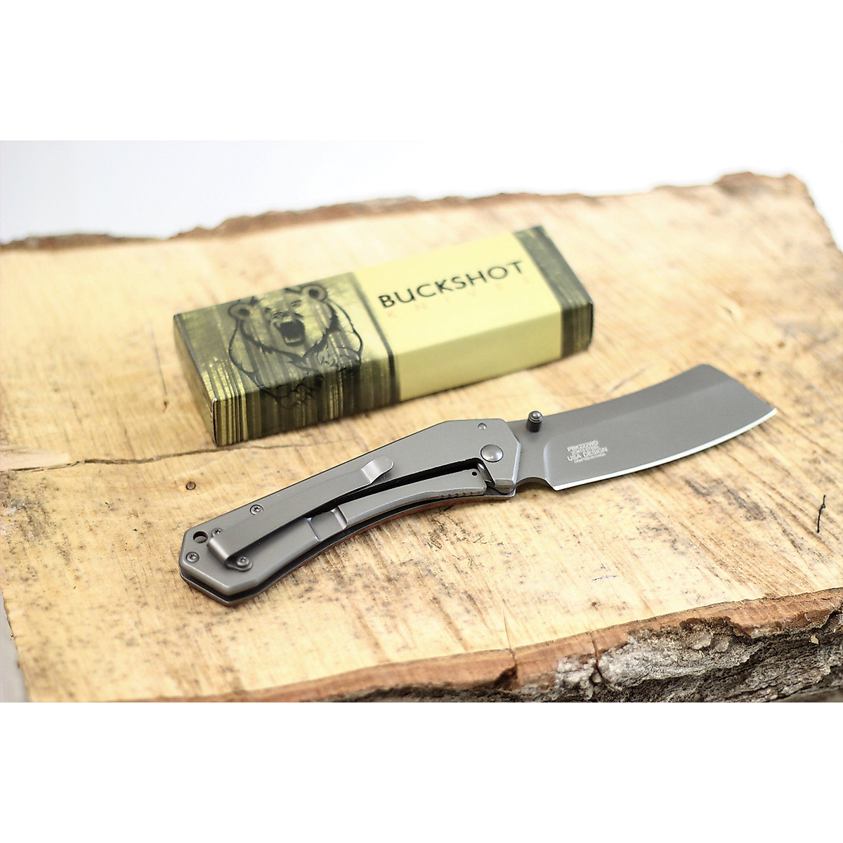 Wartech Buckshot Knives PBK222 Thumb Open Spring Assisted Tanto Cleaver Pocket Knives (PBK222WD)
