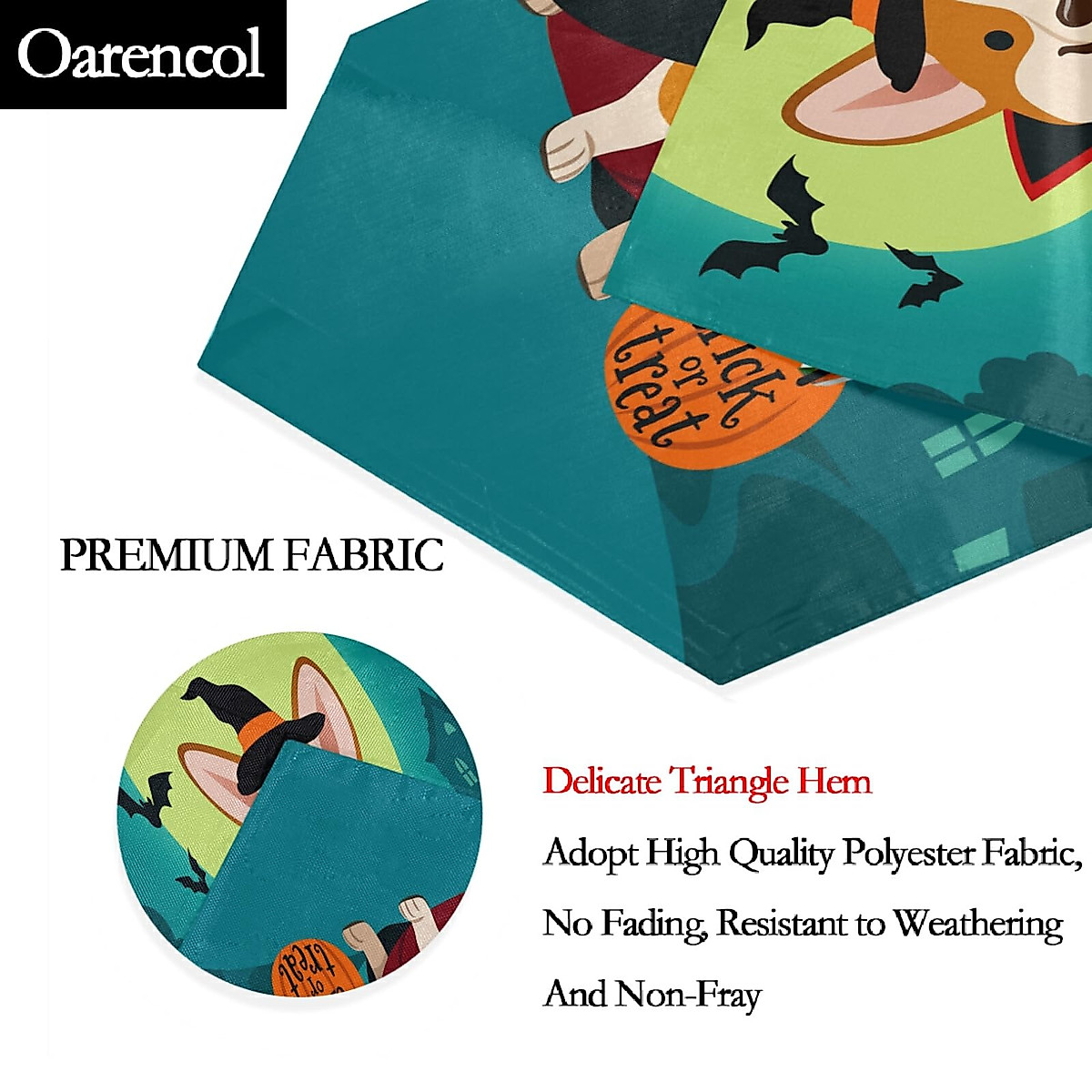 Oarencol Halloween Corgi Dog Witch with Cauldron Candy Garden Flag Trick or Treat Moon Bat Double Sided Home Yard Decor Banner Outdoor 12.5 x 18 Inch