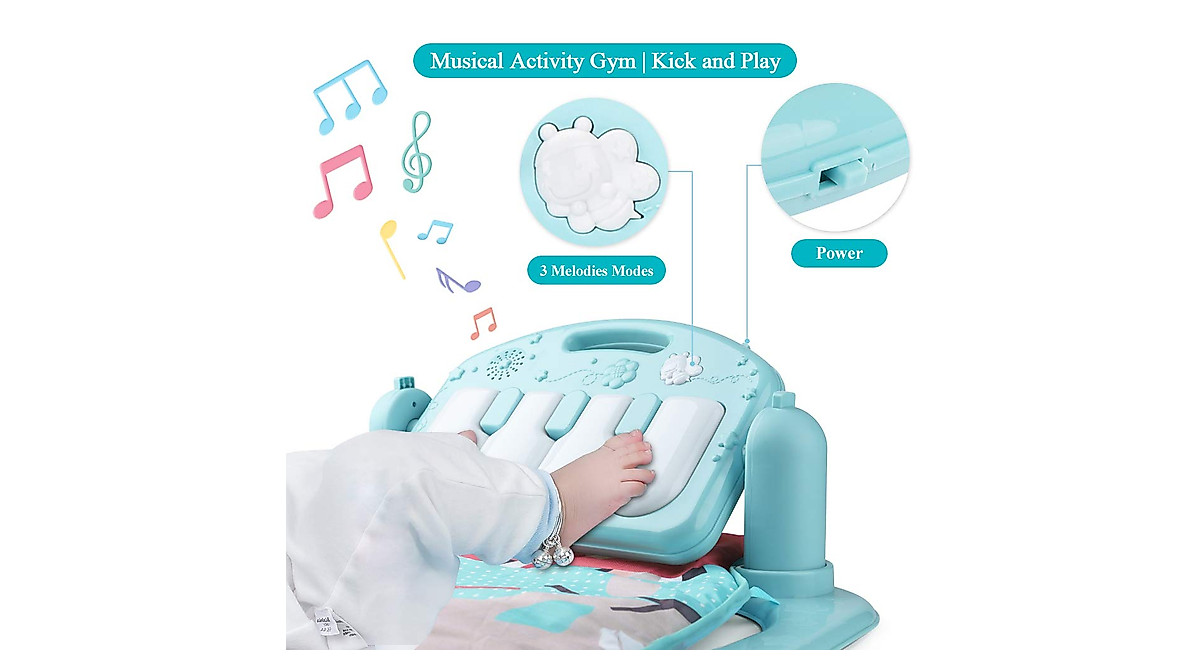 TEMI Baby Gym Toys & Play Mat with Music and Lights | Developmental ...