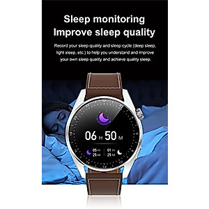 NW HANDA HK3 Pro Smart Watch for Men Women, Fitness Tracker Smartwatch with Heart Rate Blood Pressure Sleep Monitor Pedometer Bluetooth Call IP68 Waterproof Activity Tracker (Black+Brown)