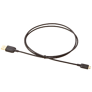 Amazon Basics USB-A to Micro USB Fast Charging Cable, 480Mbps Transfer Speed with Gold-Plated Plugs, USB 2.0, 3 Foot, Black