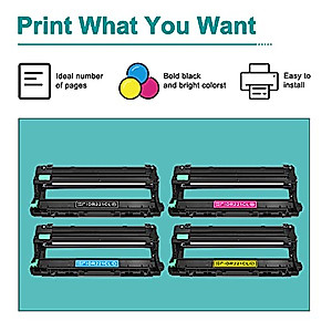 (DR-221CL) DR-221CL Drum Units (4-Pack) Black, Cyan, Magenta, Yellow: Replacement for Brother DR-221CL Drum Unit Works with HL-3140CW HL-3150CDN HL-3180CDW MFC-9130CW MFC-9140CDN Printer
