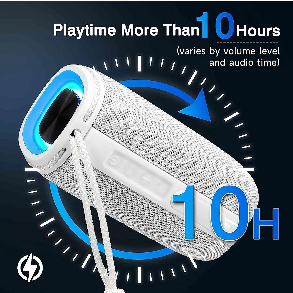 UrbanX Scorpio Series Bluetooth Speaker, IPX6 Waterproof Speakers HD Surround Sound with Punchy Bass, True Wireless Pairing, BT5.3, Portable Speaker for Quest 5 - White