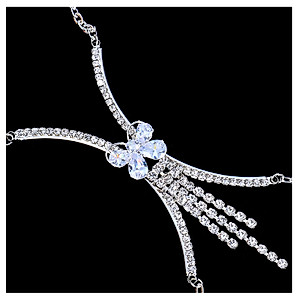 Rhinestone Chest Bracket Chain Trendy Crystal Butterfly Harness Chest Bra Chain Sexy Bikini Butterfly Waist Body Jewelry for Women(Butterfly)