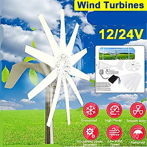2000W -6000W Horizontal Wind Turbine Generator, 24V 48V 96V Free Energy Magnetic Dynamo Strong Power for Home(With Controller),220v