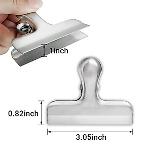 6 Pack Bag Clips, Stainless Steel Chip Clip, Chip Clips Bag Clips Food Clips, Bag Clips for Food, Heavy Duty Air Tight Seal Kitchen Clips Snack Clips Food Bag Clamp Clips