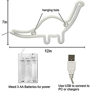 Nordstylee Led Neon Light Sign Dinosaur Sign Night Lights Wall Decor Home Decoration Light for Kids Room,Bedroom,Birthday,Wedding Party Gift (Dinosaur-Green)