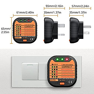 Neoteck Electrical Socket Voltage Tester Pen Kit Included Non-Contact 12-1000V AC Voltage Detector Pen and Receptacle Tester with AC Voltage Detector LED and Sound Alarm