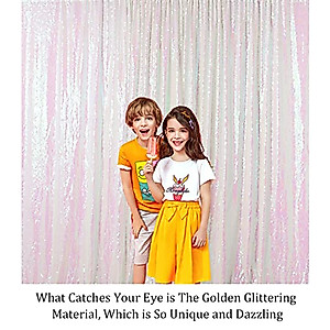 Sequin Backdrop Curtain 8x10ft Panels Iridescent White Glitter Backdrop Curtain Seuqin Curtains Sparkle Photo Booth Backdrop Shimmer Backdrop for Parties Wedding Backdrop