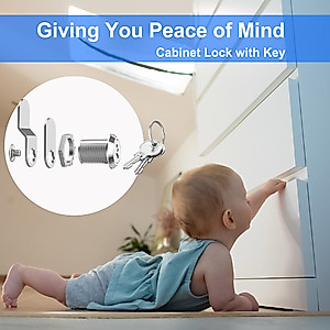 BOZXYE 3 Pack Cabinet Cam Locks Keyed Alike, 5/8" Cabinet Lock with Keys, Rv Locks for Storage Door Secure Files Drawers Mailbox RV Door Tool Box, Zinc Alloy