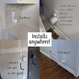 Nest WiFi Point Genie: The Simplest Lowest Profile Outlet Holder Mount for Google Nest WiFi Point | Reinforced Support | Great Sound | Open Access | No Messy Screws! (2-Pack)