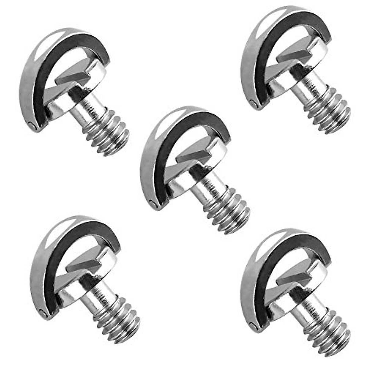 (5 Packs) Stainless Steel D Shaft D-Ring 1/4" Tripod Screw, Mounting Screw Adapter, Quick Release Camera Screw for Camera Camcorder Tripod Monopod QR Quick Release Plate