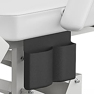 Paddie Electric Height Adjustable Tattoo Spa Bed Chair, Electric Lift Massage Table 3-Section Folding with Storage Pocket for Client/Esthetician/Artist, White