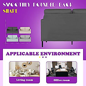 TYBOATLE 51 inch Fabric Modern Loveseat Sofa Couch for Living Room, Upholstered Love Seats 2-Seater w/Iron Legs for Compact Small Space, Apartment, Bedroom, Dorm, Office (Dark Grey)