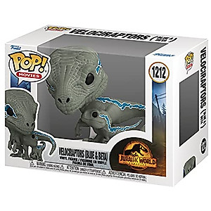 POP Jurassic World Dominion - Blue & Beta [Velociraptor] Funko Vinyl Figure (Bundled with Compatible Box Protector Case), Multicolor, 3.75 inches