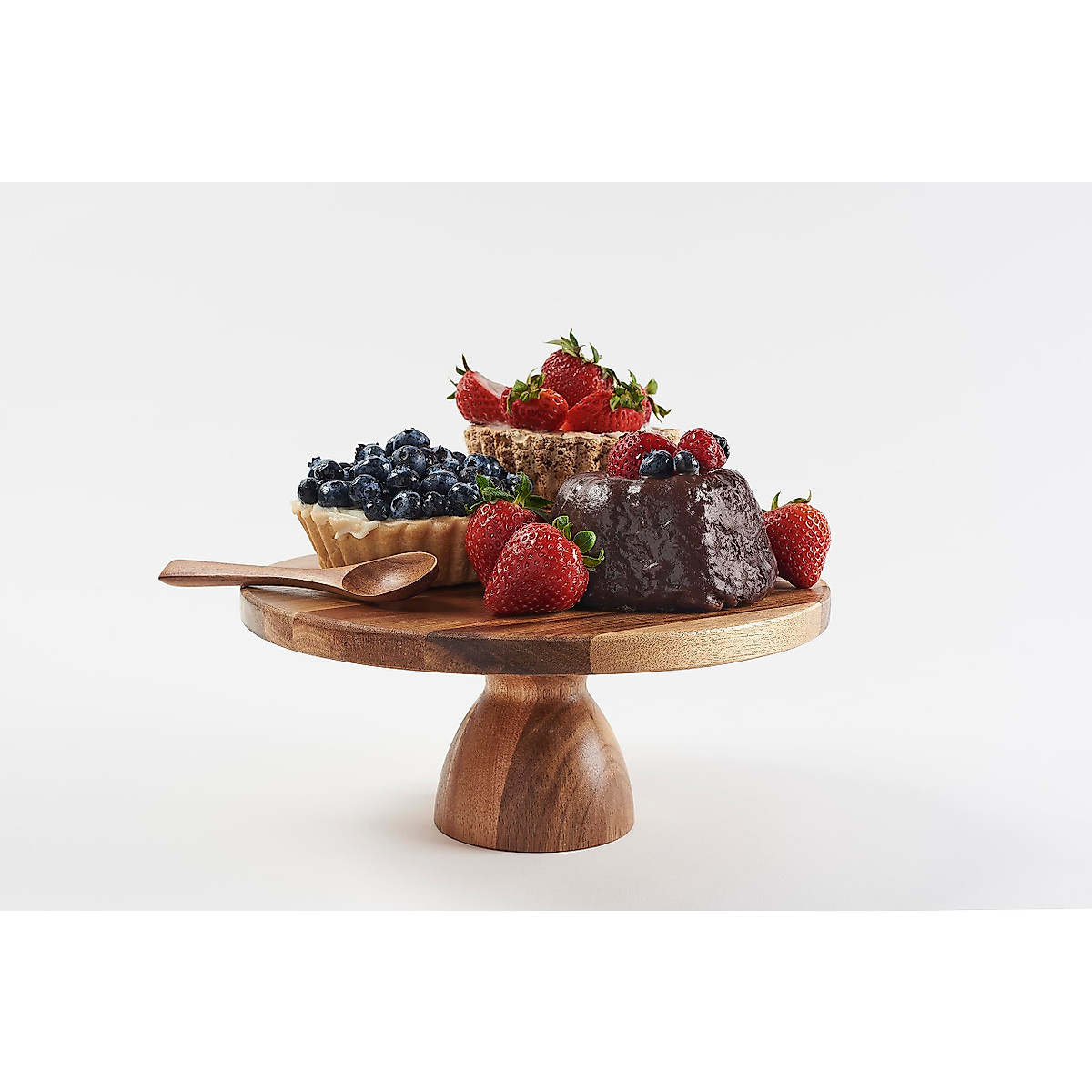 2 in 1 Cake Stand and Cheese Charcuterie Board, Cupcake Stand for Afternoon Tea, Dessert Table Display Made of Wood, Ecologic Cupcake Holder, Beautiful Wedding Cake Stand, 10 inch Diameter
