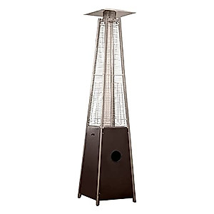 WERLIKE Outdoor Patio Heater，Pyramid Glass Tube Propane Patio Heater, with Black Wheels, for Outdoor Garden Camping Barbecue Party (Color : Brown)
