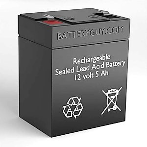 BatteryGuy WP5-12 Replacement 12V 5Ah SLA Battery Brand Equivalent (Rechargeable, F1 Terminals) - Qty of 1