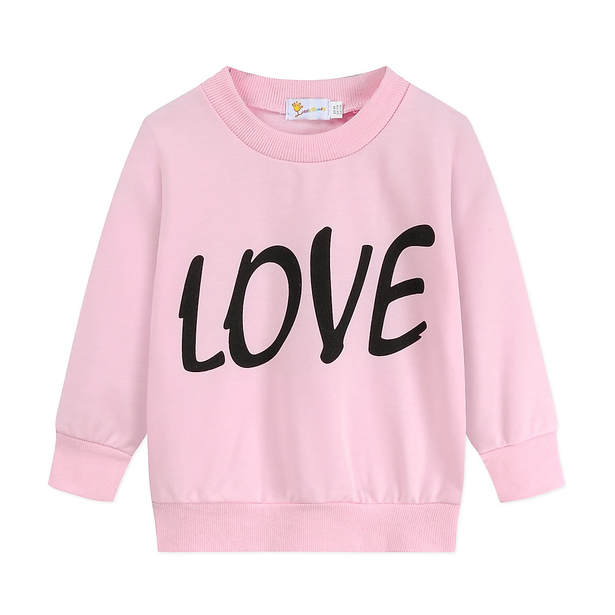 DDSOL Toddler Little Girl Clothes Set Valentine Outfit Pink Love Heart Long Sleeve Sweatshirt Top and Pant with Legging Skirt Kid Fall Clothing 2PCS Size 7/8