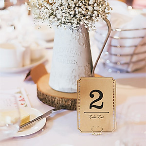 30Pcs Gold Place Card Holders for Weddings Table Card Holders Picture Holder Heart Name Card Holder Metal Place Cards for Table Setting (Heart)