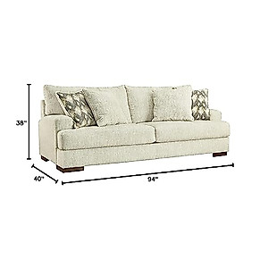 Signature Design by Ashley Caretti Contemporary Sofa with Accent Pillows, Beige