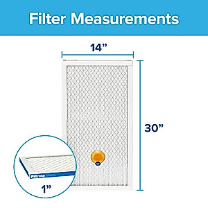 Filtrete 14x30x1 Smart Air Filter, MPR 1900 MERV 13, 1-Inch Premium Allergen, Bacteria and Virus Air Filters for ACs and Furnaces, 2 Filters, White
