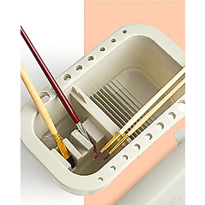 Artist Brush Basin Multifunction Paint Brush Tub with Brush Holder Suitable for Acrylic and Watercolor Painting （Large）