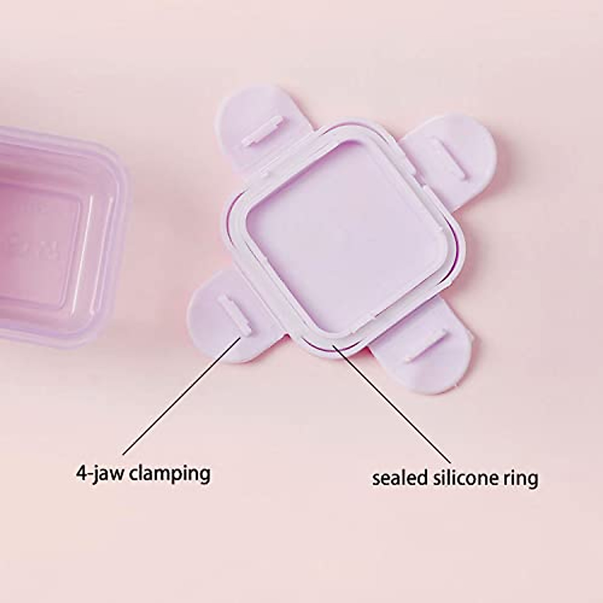 8 PCS BPA-Free Plastic Containers with Lids, 5.3 oz Small Food Storage Containers with Clamping, Colorful Meal Prep Container Reusable, Square Freezer Storage Jar Sauce Condiment Cup Container Halyuhn