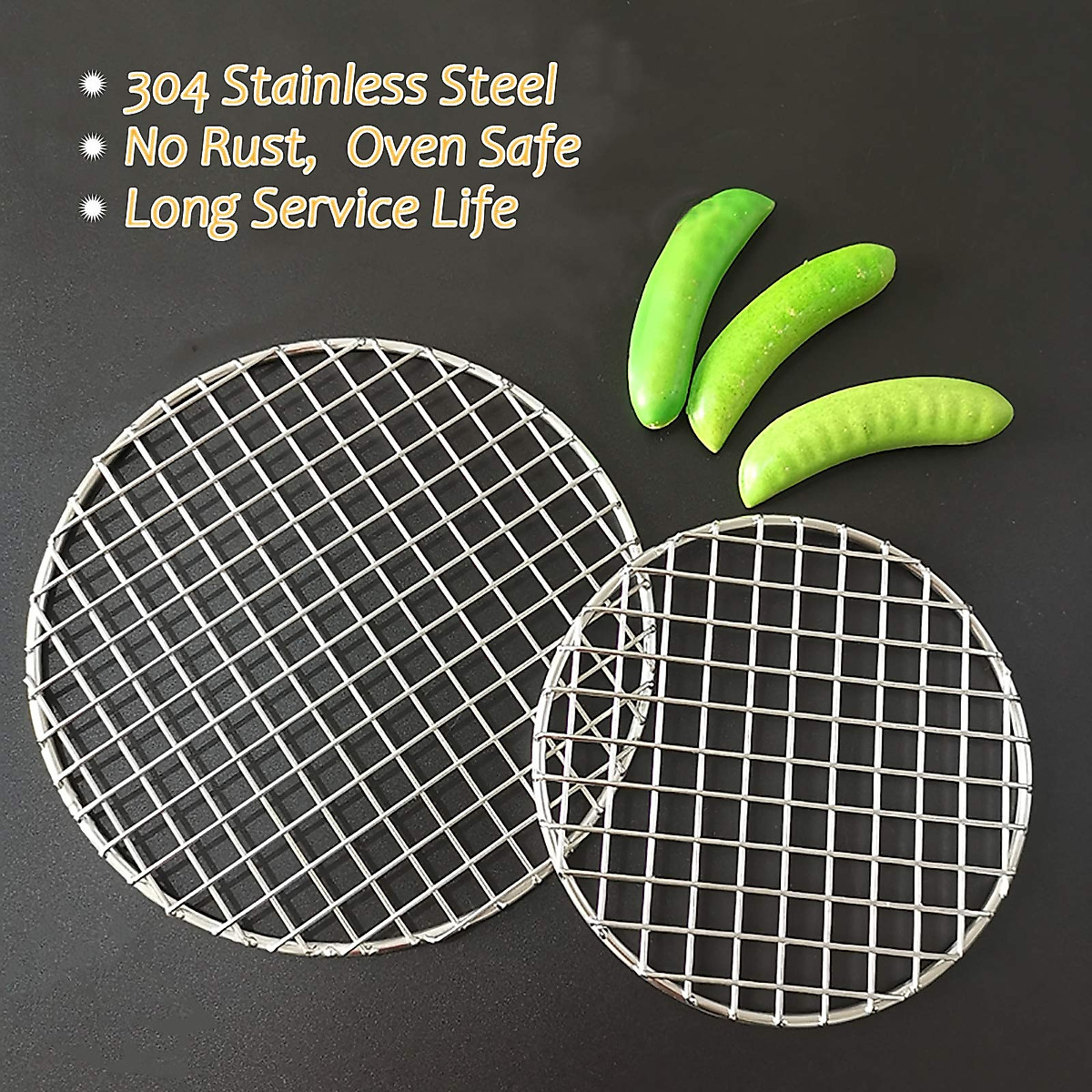 Turbokey Wire Steaming Cooling and Baking Barbecue Rack Dia 8.9" Stainless Steel Cross Wire for Air Fryer Instant Pot Pressure Cooker Canning Dutch Oven (225mm/8.9")