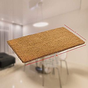 Kempf Natural Coco Coir Doormat, 22-inch by 36-inch, 1" Thick Low Clearance