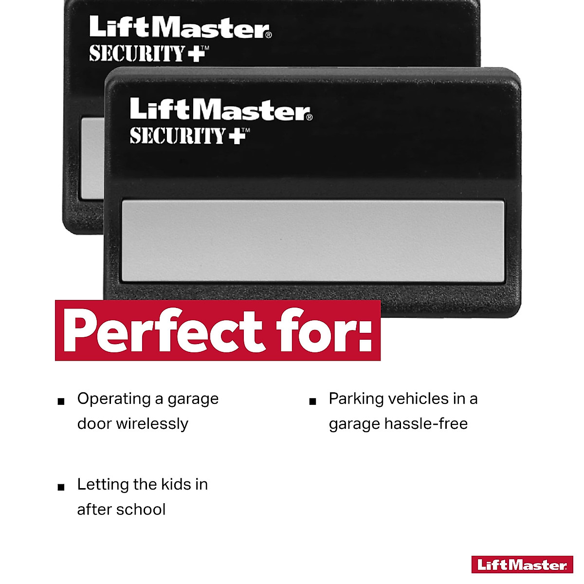 LiftMaster 971LM Security+ 1-Button Garage Door Opener Remote Control with Visor Clip - Pack of 2