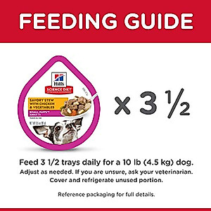 Hill's Science Diet Wet Dog Food, Adult 7+ For Senior Dogs, Small Paws For Small Breeds, Savory Stew Chicken & Vegetables, White, 3.5 Ounce (Pack Of 12)