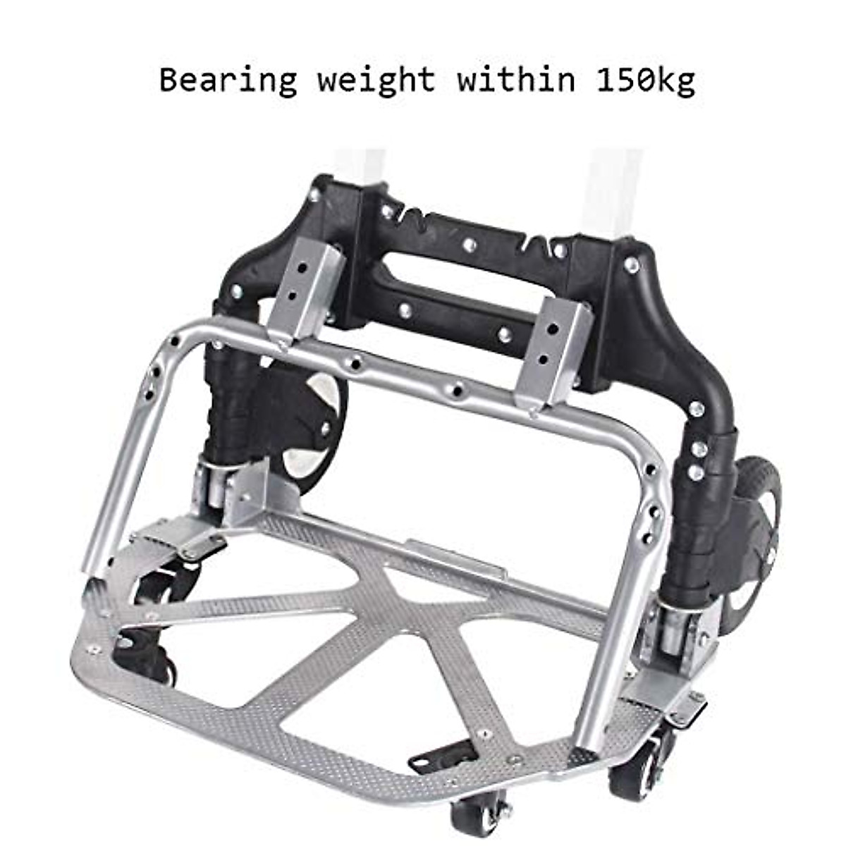 NEOCHY Trolleys,Shopping Cart Aluminum Alloy Trolley Car Foldable Portable Luggage Cart Trailer Telestrolley Car Cart Grocery Cart/Black