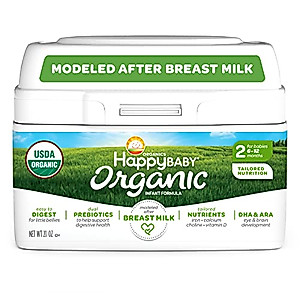 Happy Baby Organics Infant Formula, Milk Based Powder with Iron Stage 2, Packaging May Vary, Multi, 21 Oz