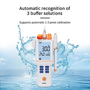 NANBEI Lab Portable pH Meter, 200 Sets of Data Storage,1-3Points Auto Calibration,0.01 pH Accuracy,Professional pH/Temp/ORP Test,3.5 inch High Definition Screen PH210E