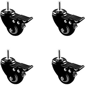 Caster Wheels Replacement for Office Chair, Swivel Chair, Ultra Heavy Duty, Quiet Smooth on Floors,2 inches,with Brake (Color : 1.5 Inches, Size : with Brake)