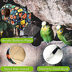 LyssKMK Parrot Nest House Bird Winter Warm Bed Bird Snuggle Hanging Hut Bird Parrot Hammock Bird Sleeping Hideaway Cave for Cockatiels Parakeet Budgies African Grey Parrot Budgies Lovebird L