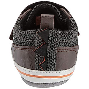 RO + ME by Robeez Baby Boy Crib Shoes Boys Infant Athletic Sneaker, Dinosaur Brown, 18-24 Months
