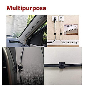 Yocice Cable Clips 40pcs with Strong Adhesive Tapes,Wire Holder Organizer Cord Management for Car, Office and Home (White- CC04(40PCS)-Upgraded)