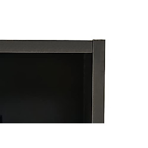 Majnesvon Toilet Bathroom Storage Cabinet Double Doors Bathroom Organizer Toilet Cabinet Freestanding Above Toilet Rack with Open Shelves and Adjustable Bottom Bar 76.8 in Black