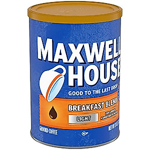 Maxwell House Breakfast Blend Ground Coffee, Light Roast, 11 Ounce Canister